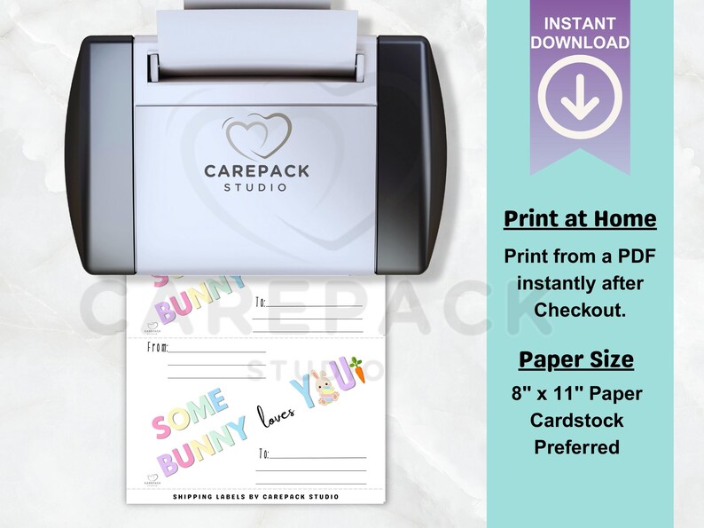 Printable Easter Shipping Label for Care Package Parcels, Shipping Box ...