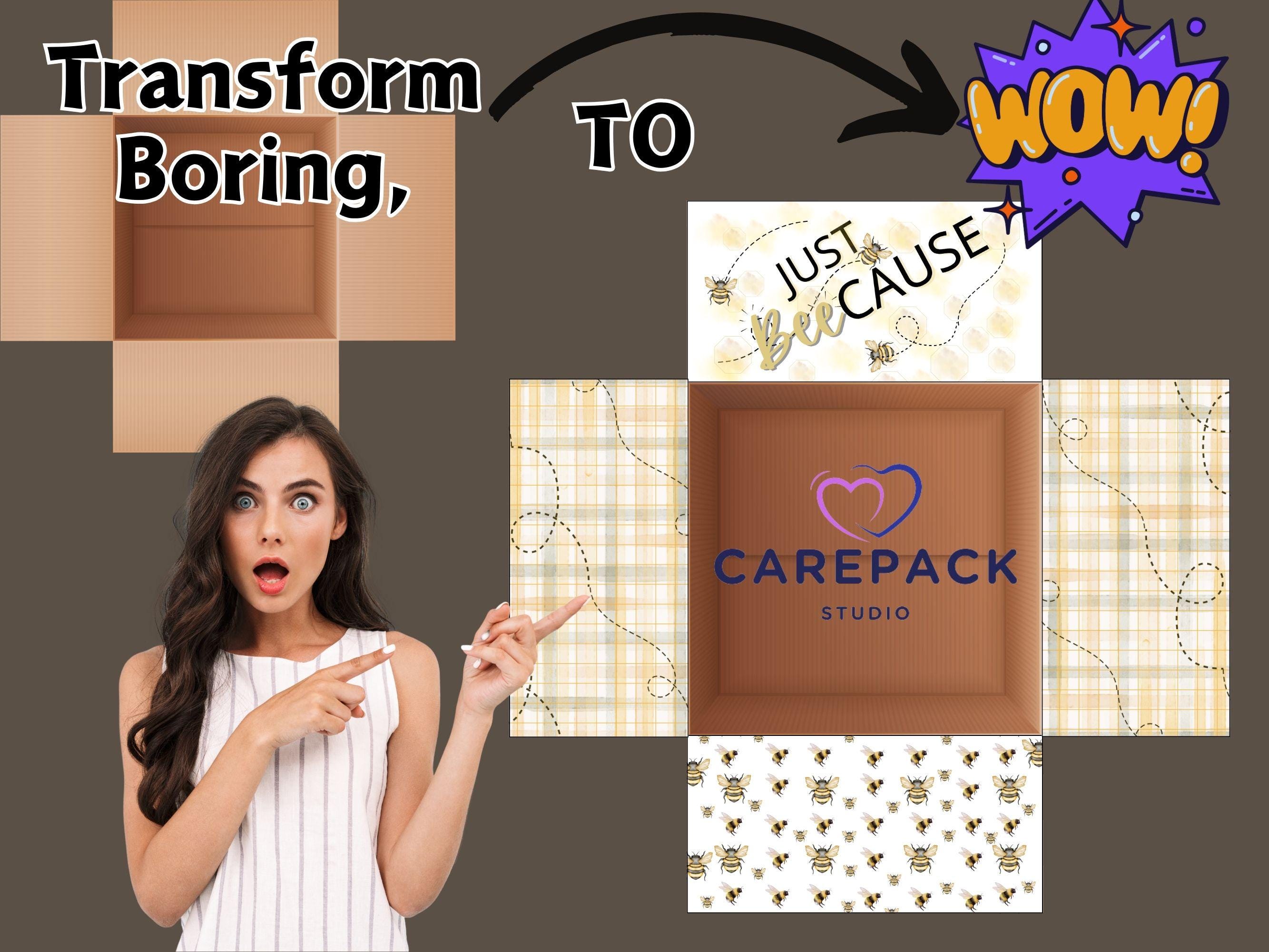 BEE Themed Care Package Label, Printable Decoration for Box Flaps ... BEE Themed Care Package Label, Printable Decoration for Box Flaps ...