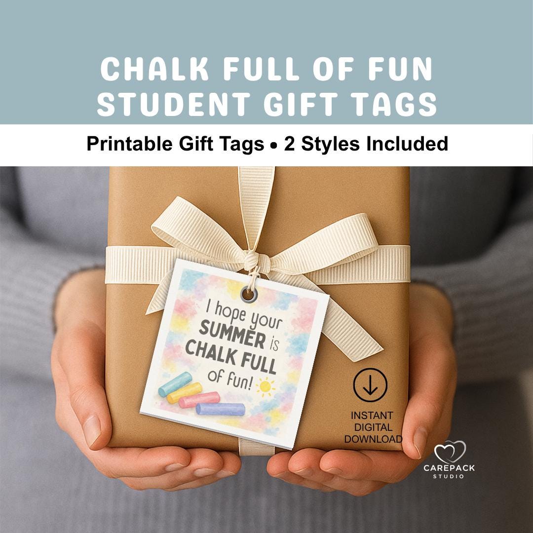 Chalk Full of Fun School Student Gift Tag, End of Year Gift for ...