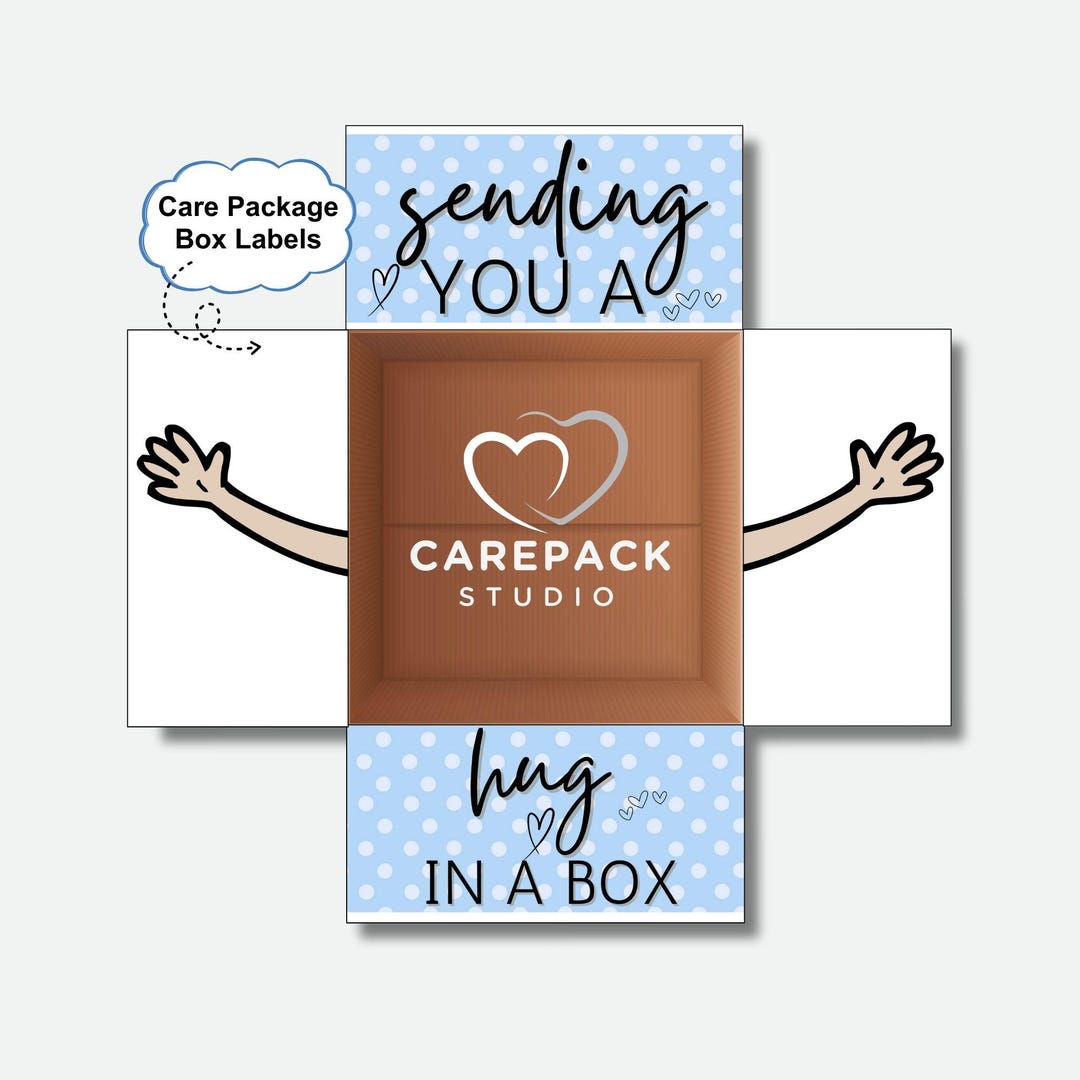 Sending You a Hug in a Box Care Package, Instant Download Printable ...