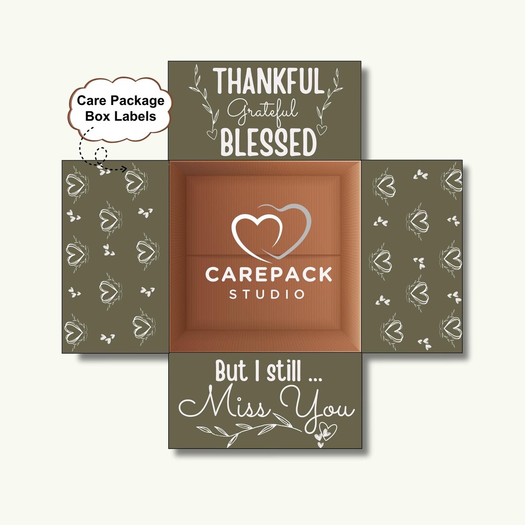 Care Package Printable Label, Printable Decoration for Box Flap ...