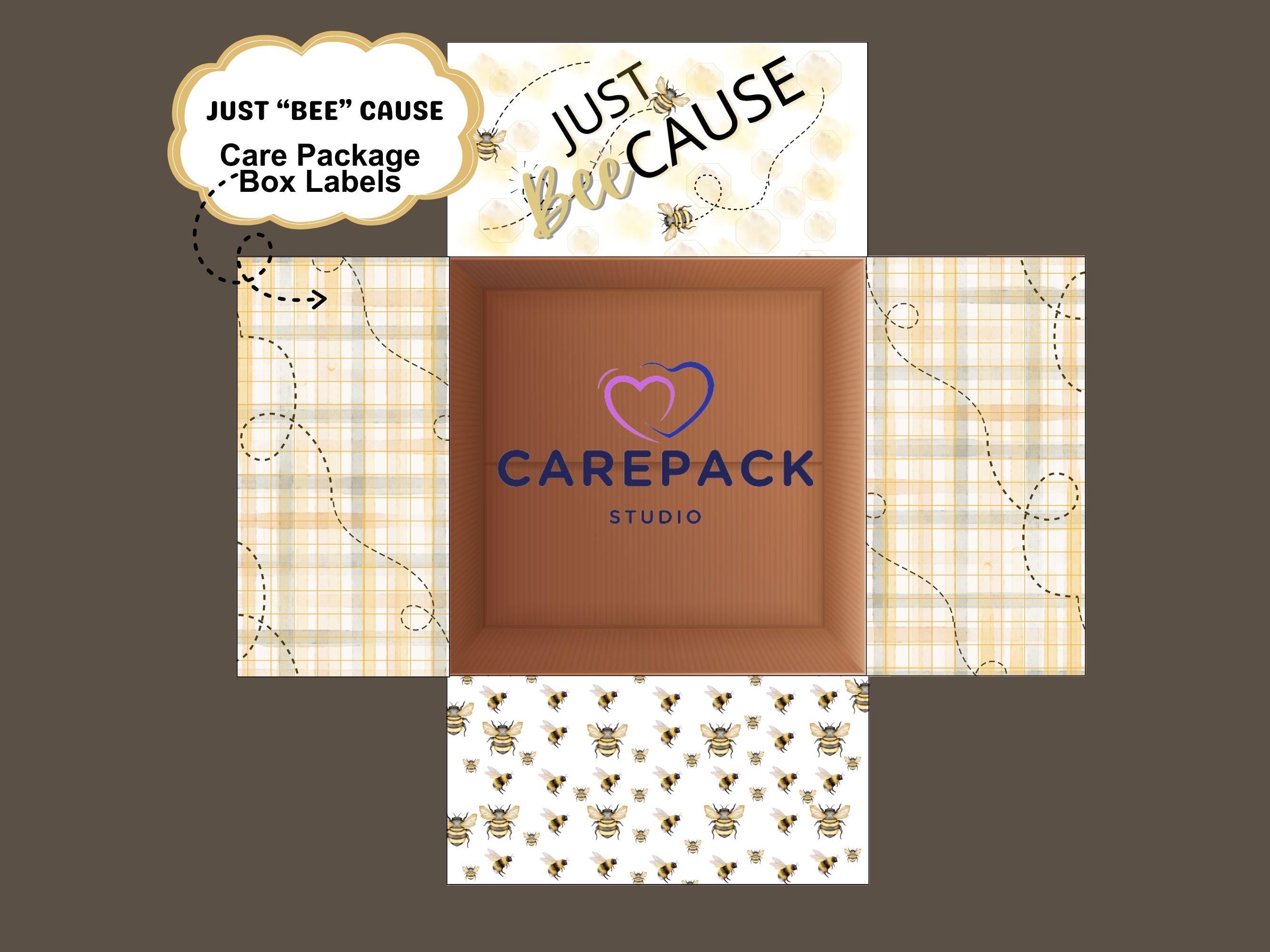 BEE Themed Care Package Label, Printable Decoration for Box Flaps ... BEE Themed Care Package Label, Printable Decoration for Box Flaps ...