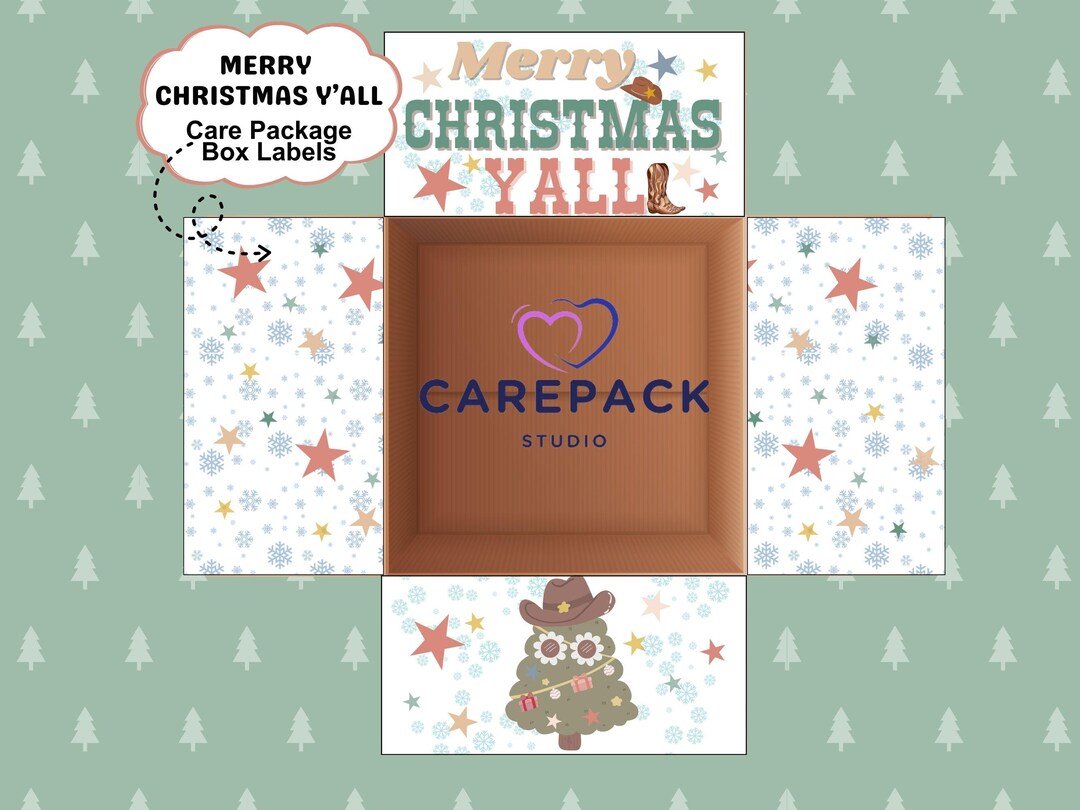 Christmas Care Package Labels, Printable Decoration for Box Flaps ...