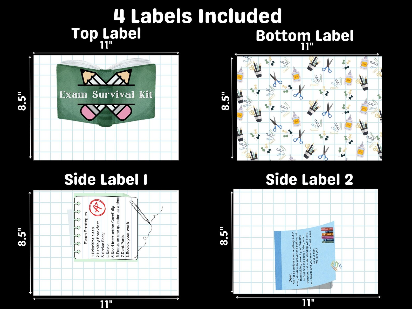 College Exam Survival Kit Labels Instant Download, Printable Decoration ...