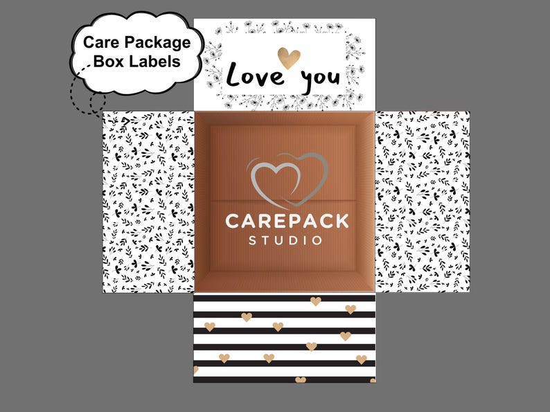 New Mother Care Package Labels Printable Box Flap Postpartum Healing ...