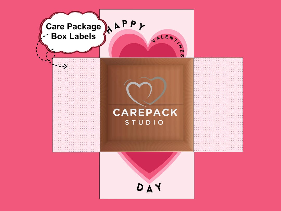 Love Care Package Labels Printable Box Flap College Student Valentine ...