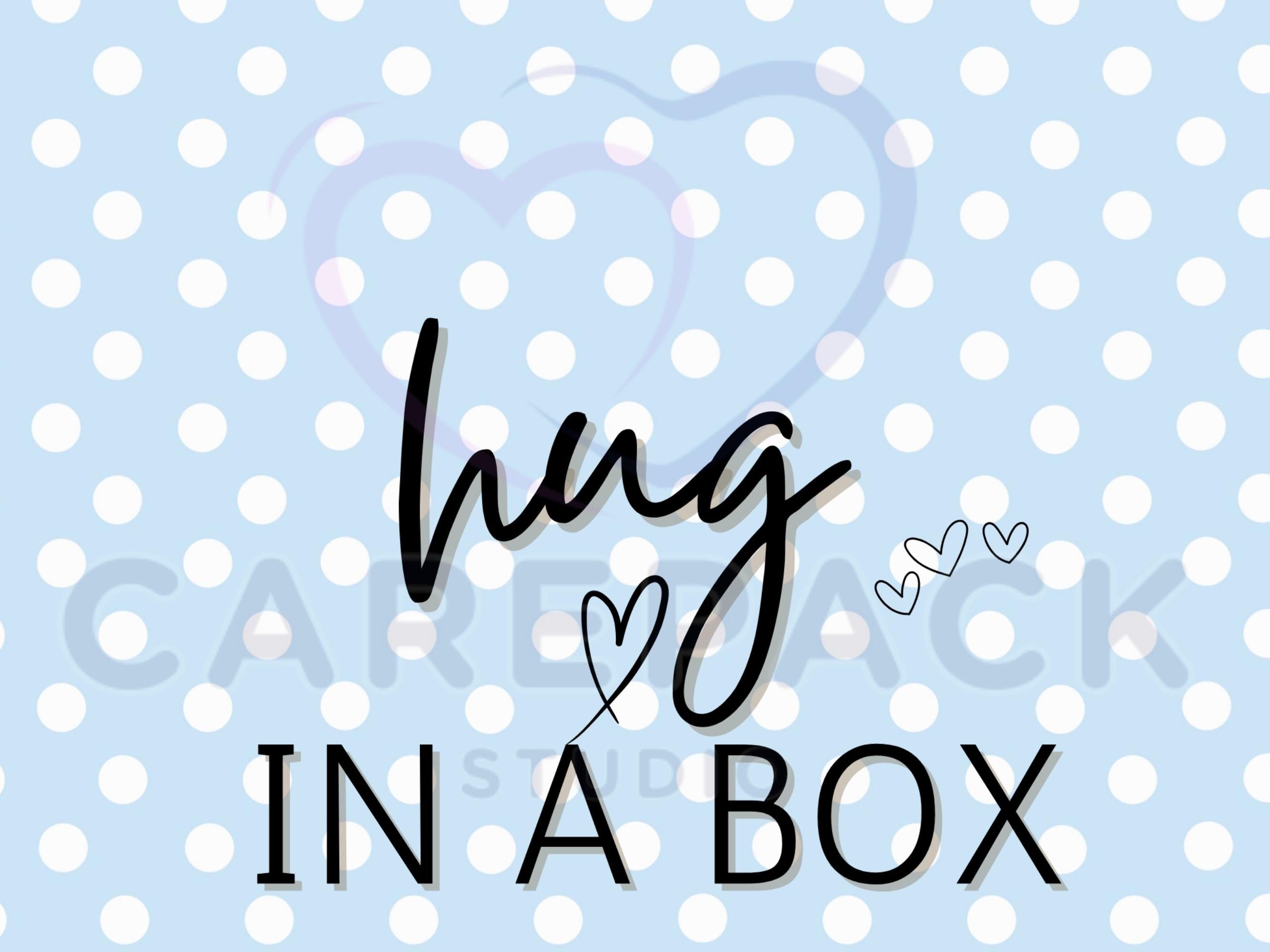Hug in a Box Care Package Labels Printable Download Box Flap Decor Miss ...