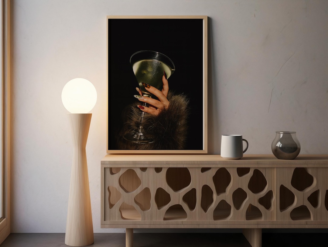 Glam Martini Wall Art | Cocktail Printable | Chic Bar Cart Digital ...