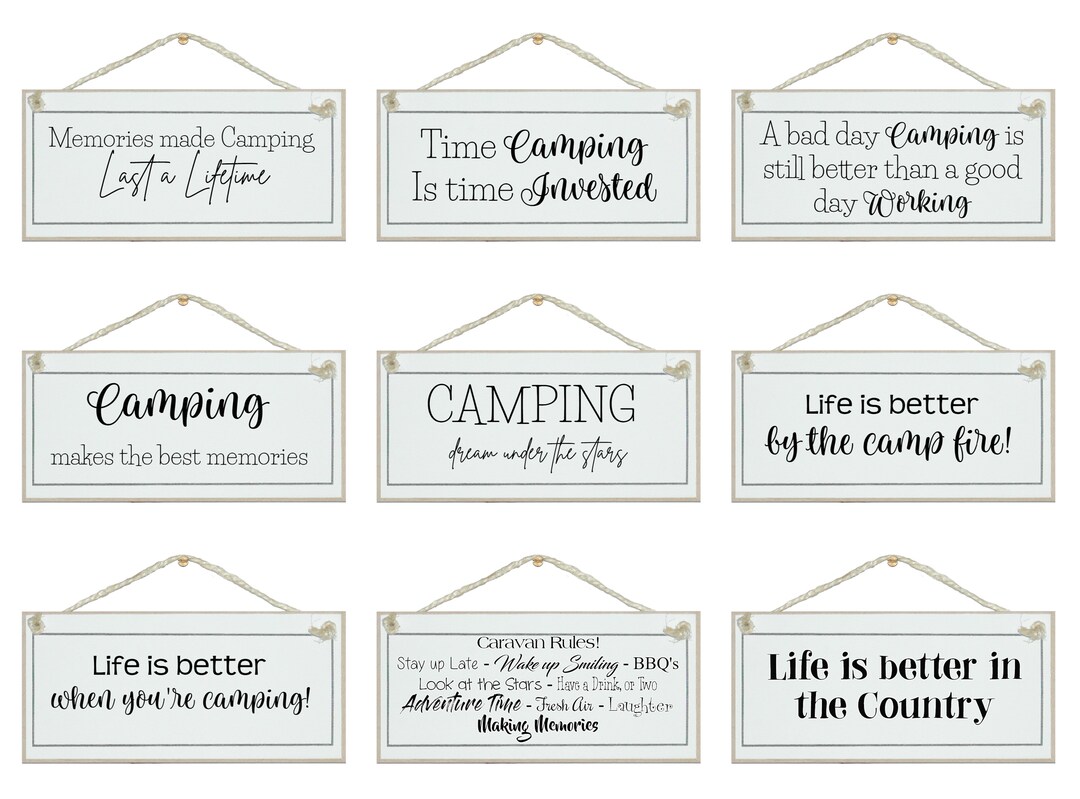 Camping and Caravan Signs. Gorgeous and Fun Shabby Chic Handmade Signs ...