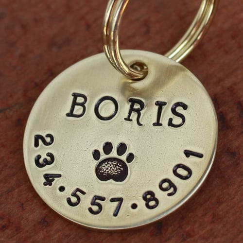 Custom Handstamped Dog/pet ID Tag-the Ruby - Etsy