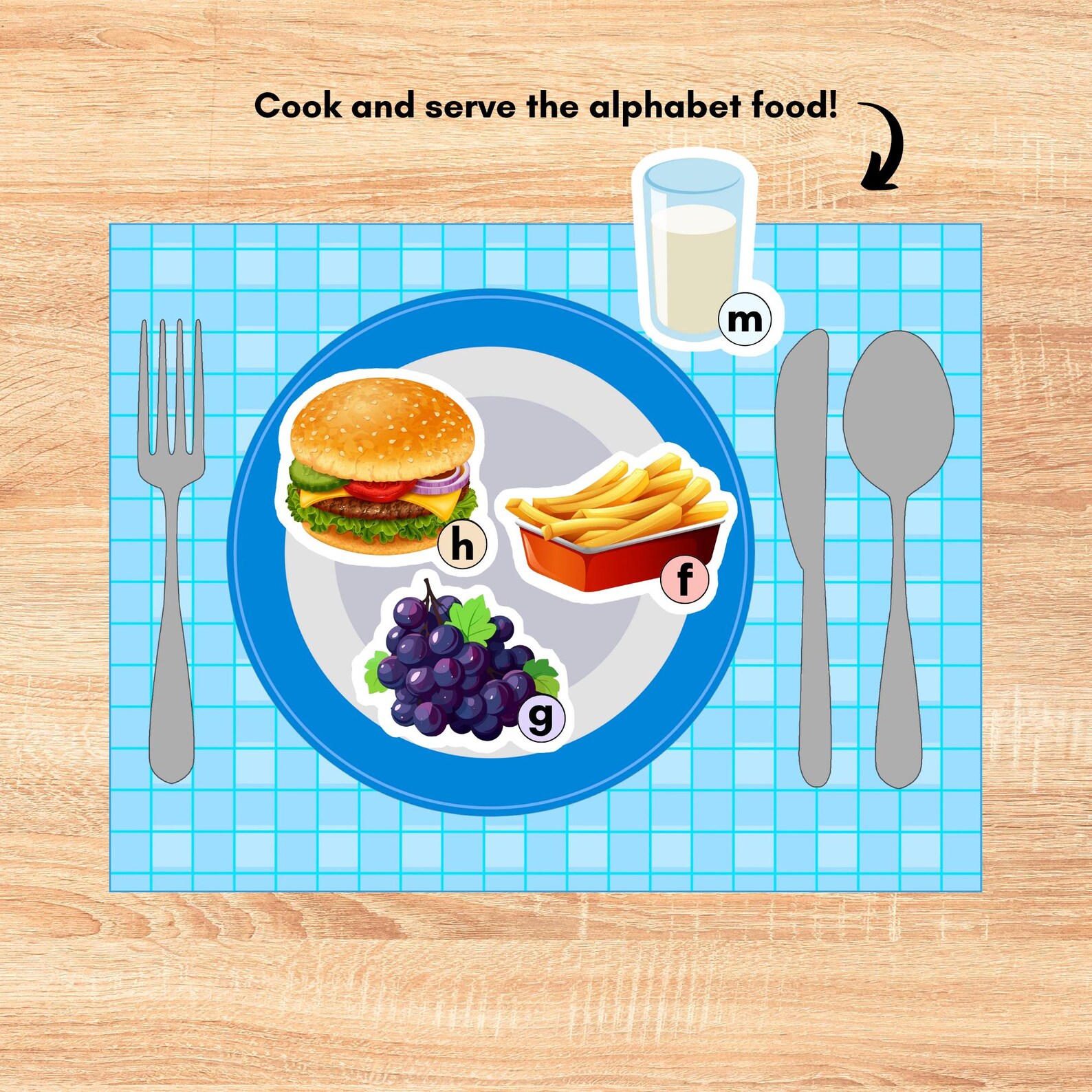 Printable Pretend Play Restaurant Set: Lowercase Letter Learning (PDF ...