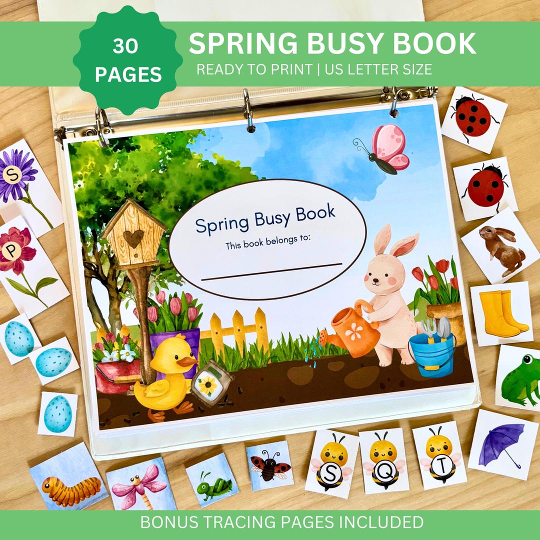Spring Busy Book, Toddler Quiet Book, Preschool Learning Binder ...