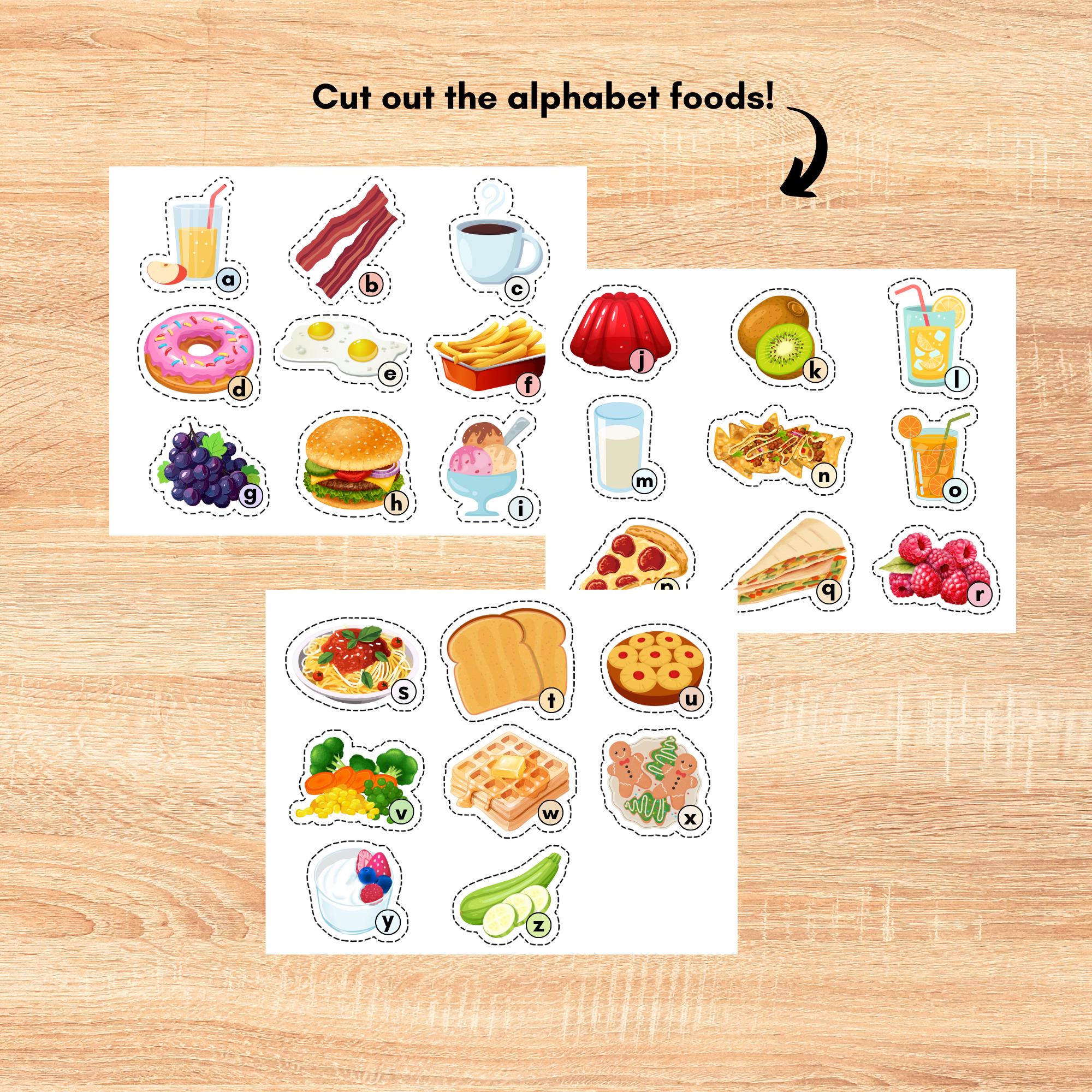 Printable Pretend Play Restaurant Set: Lowercase Letter Learning (PDF ...