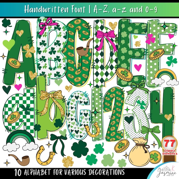 Shamrock Alphabet - Etsy