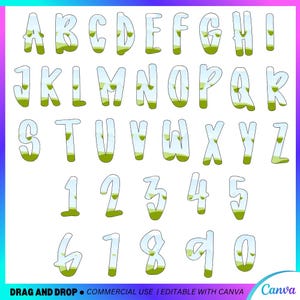 Preppy Canva Letter and Number Handwriting, Canva Alpha Doodle Frames ...