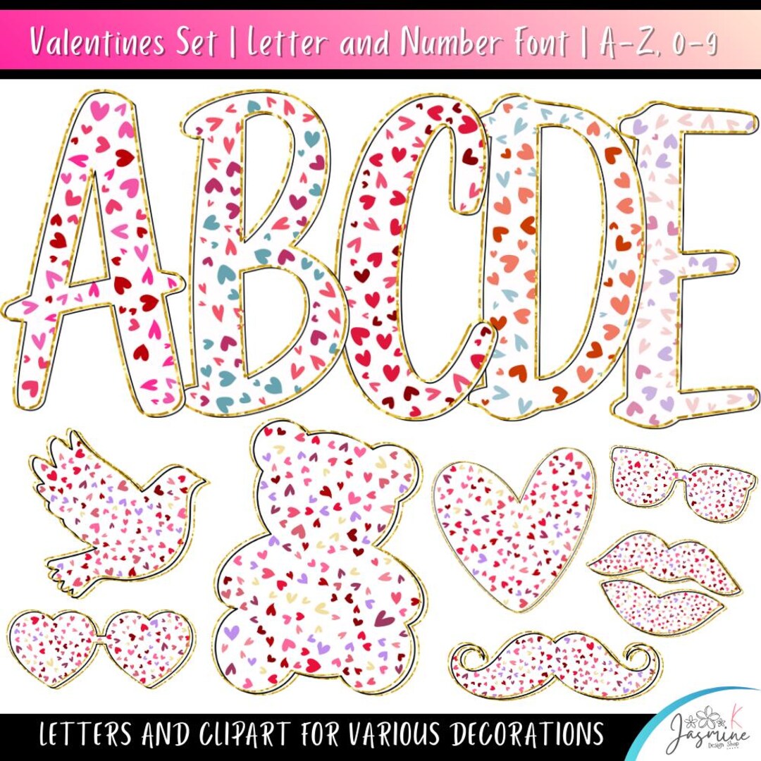 Valentines Alphabet Png, Canva Letter and Number Frames, Canva Alpha ...