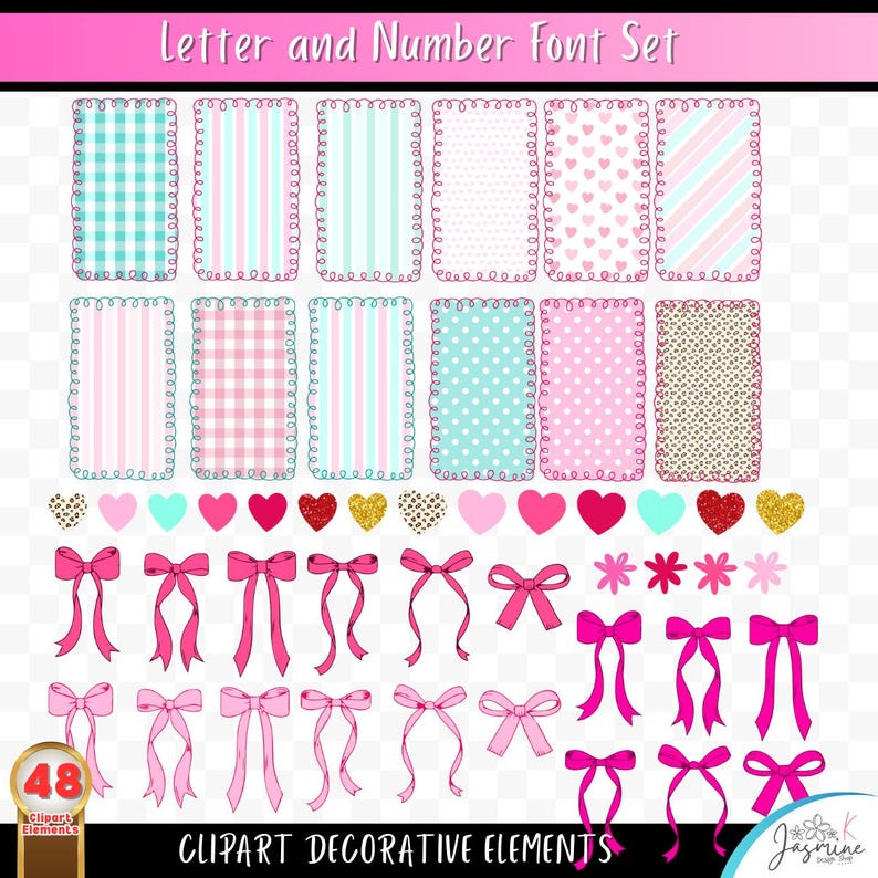 Valentine's Day Alphabet Png,alphabet Png Bundle, Valentine Dot Clipart ...