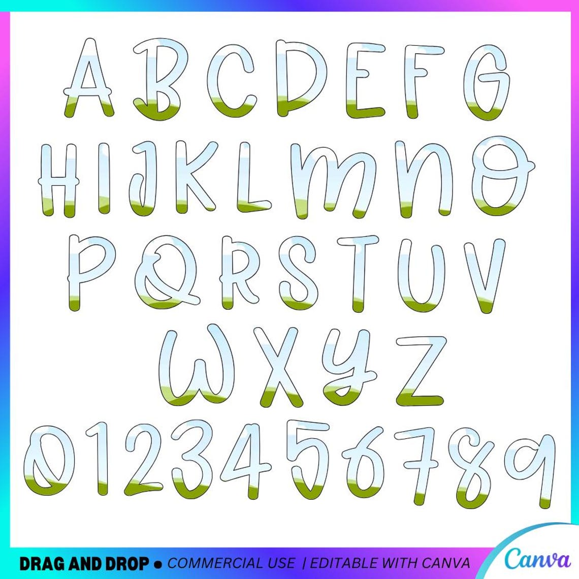Preppy Canva Alphabet Frame Template, Canva Alpha Doodle Frames , Canva ...