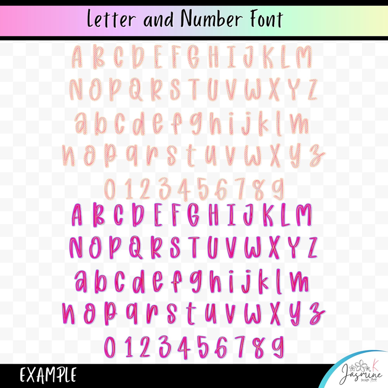 Preppy Summer Alphabet Png Clipart, Letter and Number Bundle, Beach ...