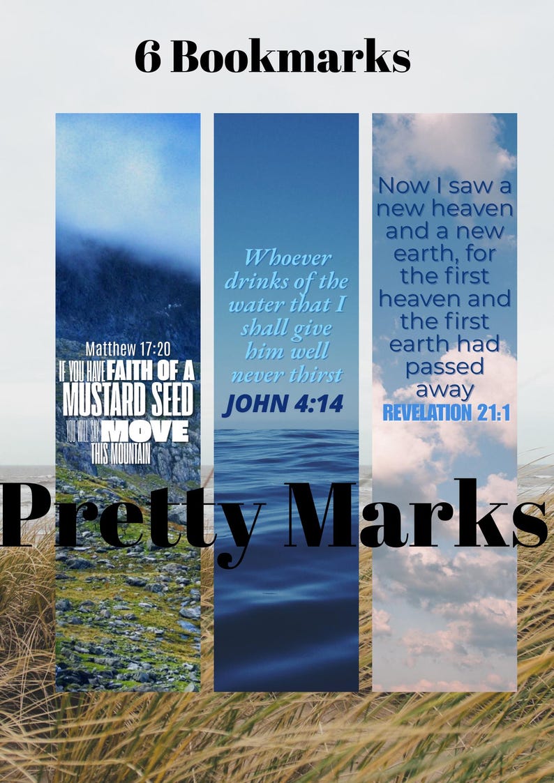 6 Bible Scripture Digital Bookmarks – Instant Download Bible Verse ...