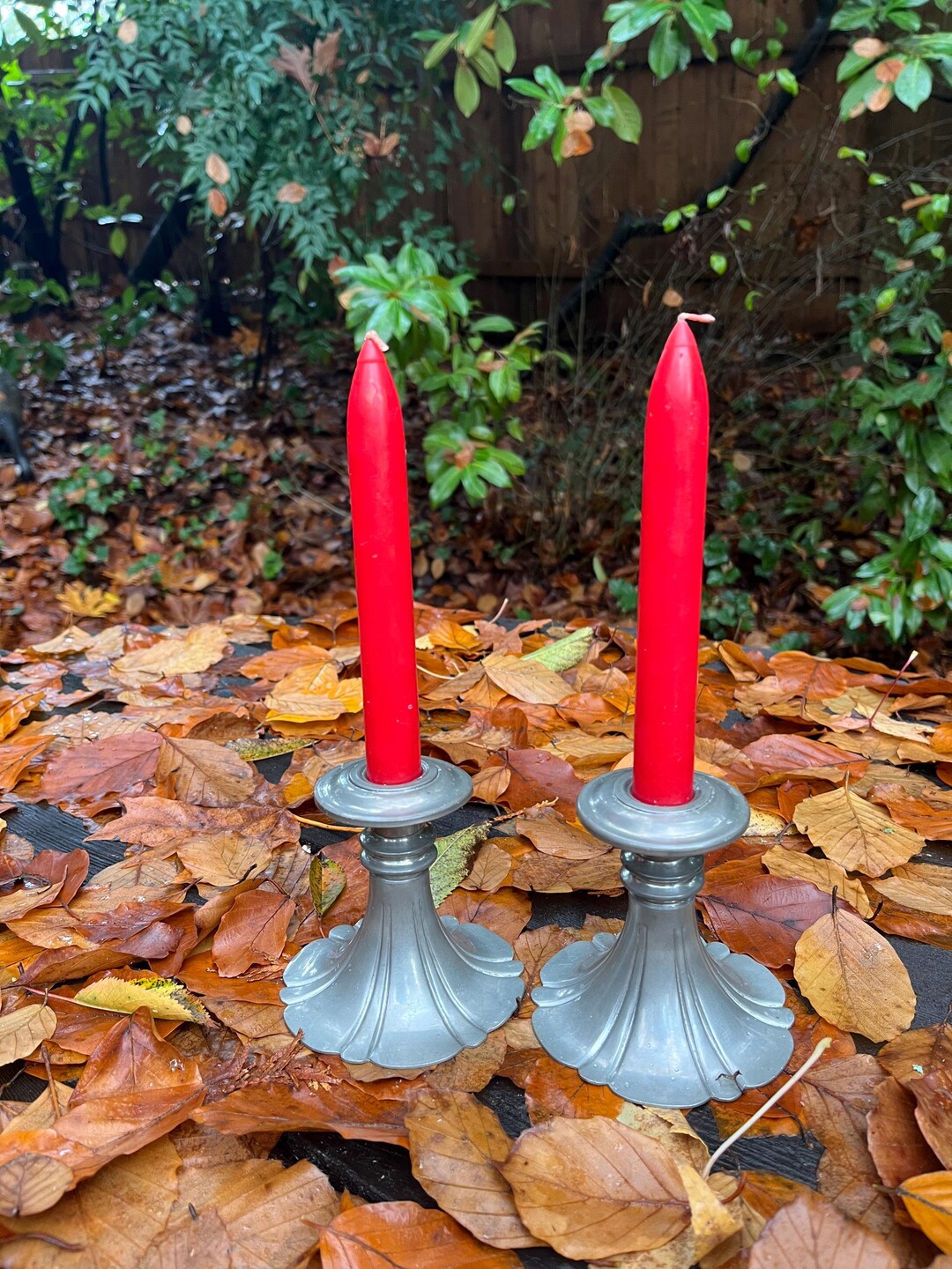 Set of Two Vintage Pilgrim Solid Pewter Candle Holders - Etsy
