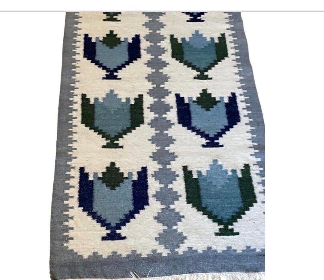 Vintage Greek Vlasti Small Handmade Woolen Rug traditional Folk Art ...