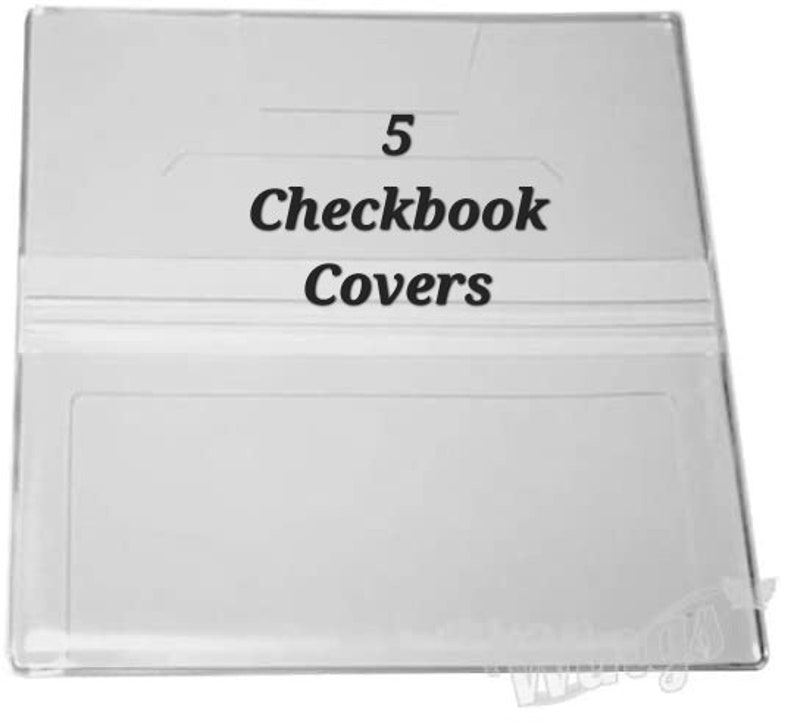 5 Clear DIY Checkbook Covers Vinyl Check Covers Embroidery Stamping ...