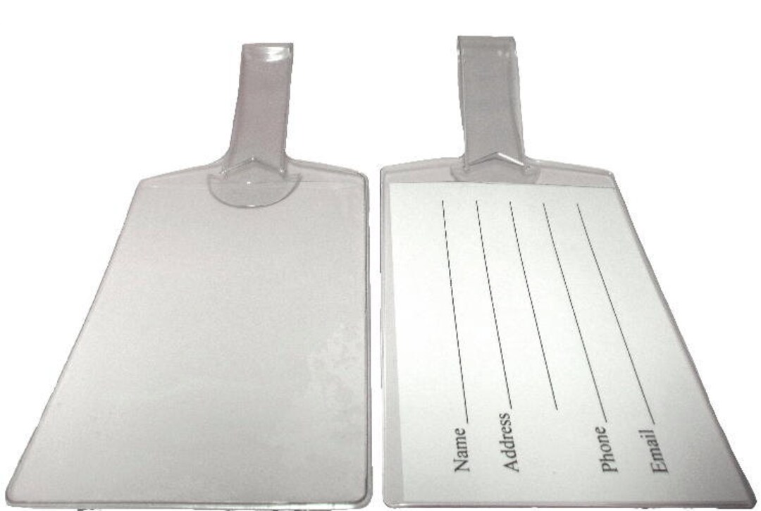 5 Large Self Looping Luggage Tags Clear Vinyl DIY - Etsy