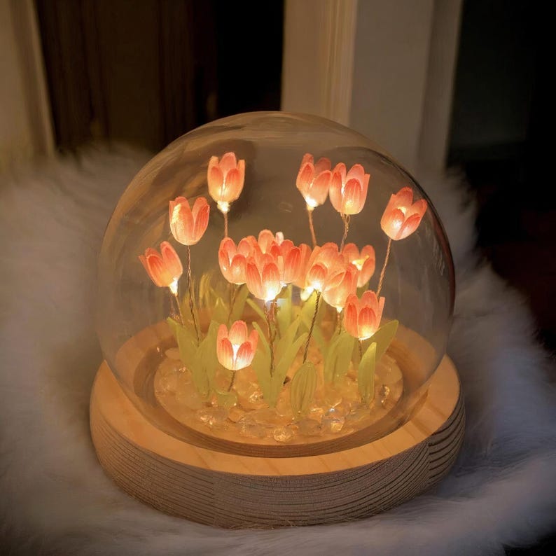 Handmade Tulip Flower Night Light DIY LED Bedside Lamp for Bedroom Decor & Birthday Gifts - Etsy ...