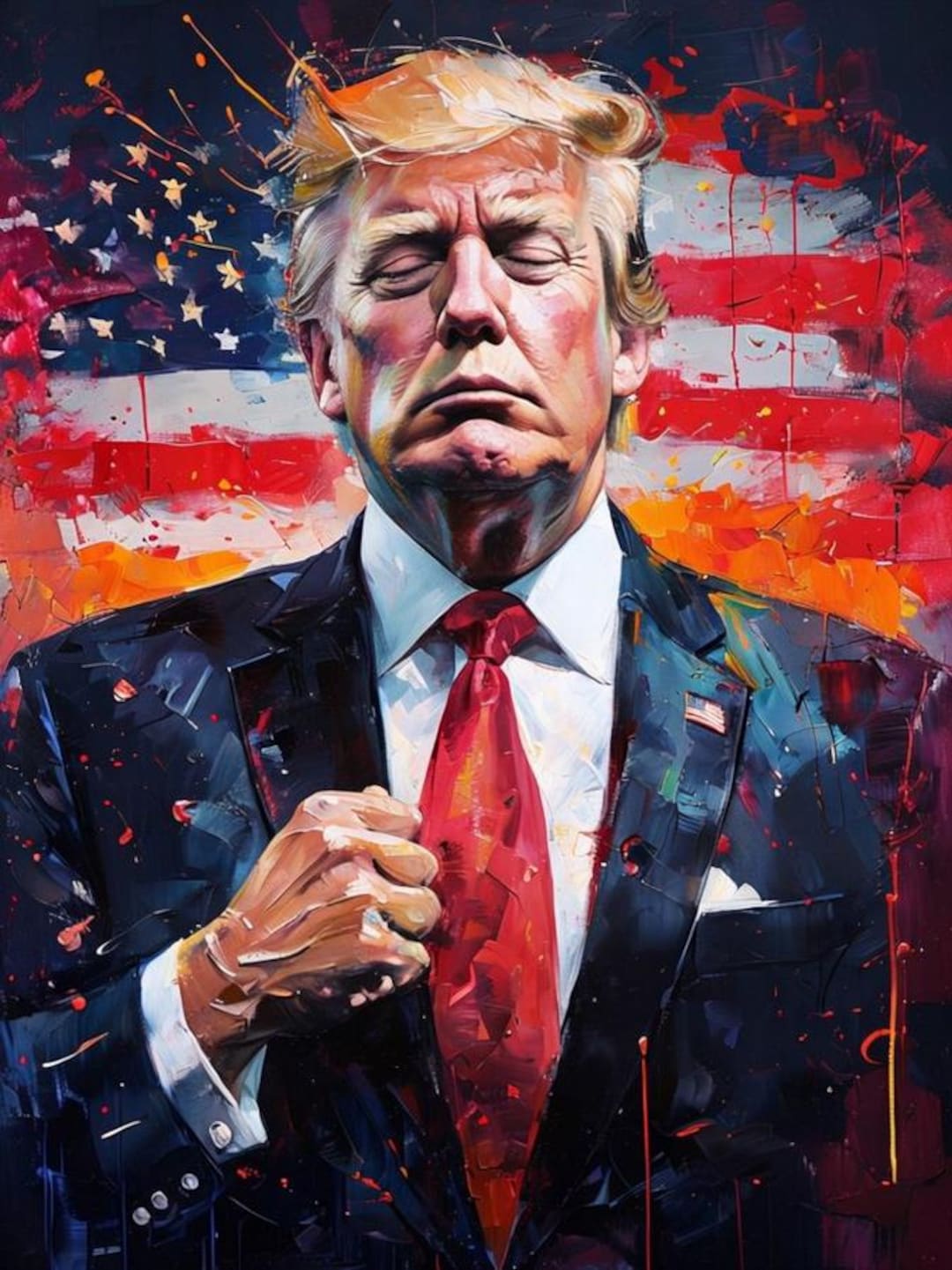 A Symbol of Determination Donald Trumps Oil Paint Portrait - Etsy