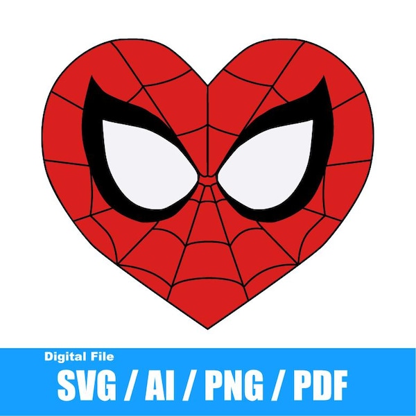 Spiderman Heart Svg - Etsy