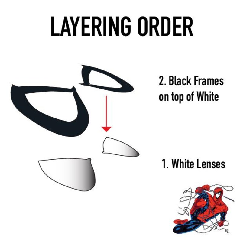 Mcfarlane SPIDER-MAN Mask 2D Lenses Cosplay Pattern File svg, Png, Ai ...