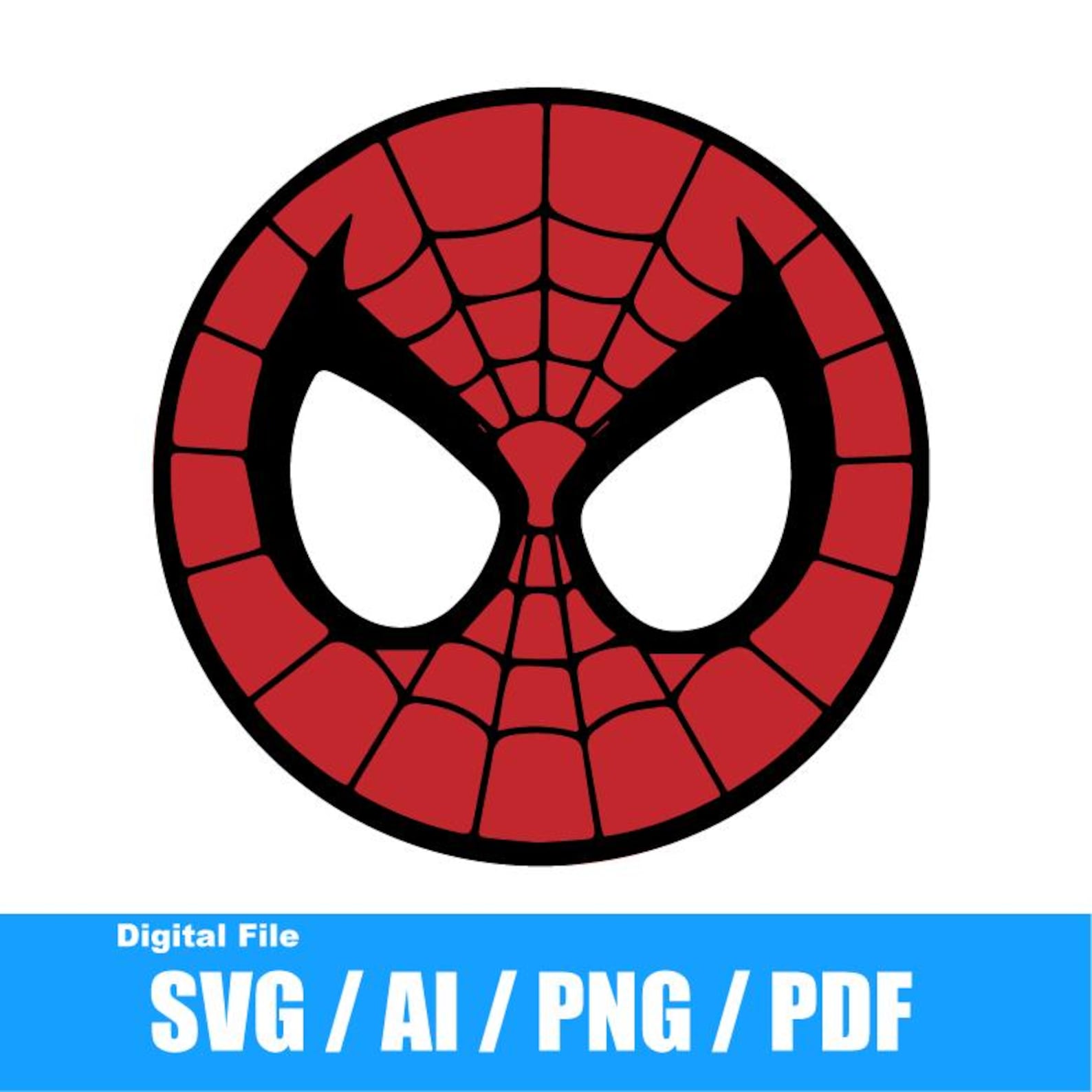 Spider-man Face Circle Logo/decal/stickers File (svg, Png, Ai, Pdf) - Etsy