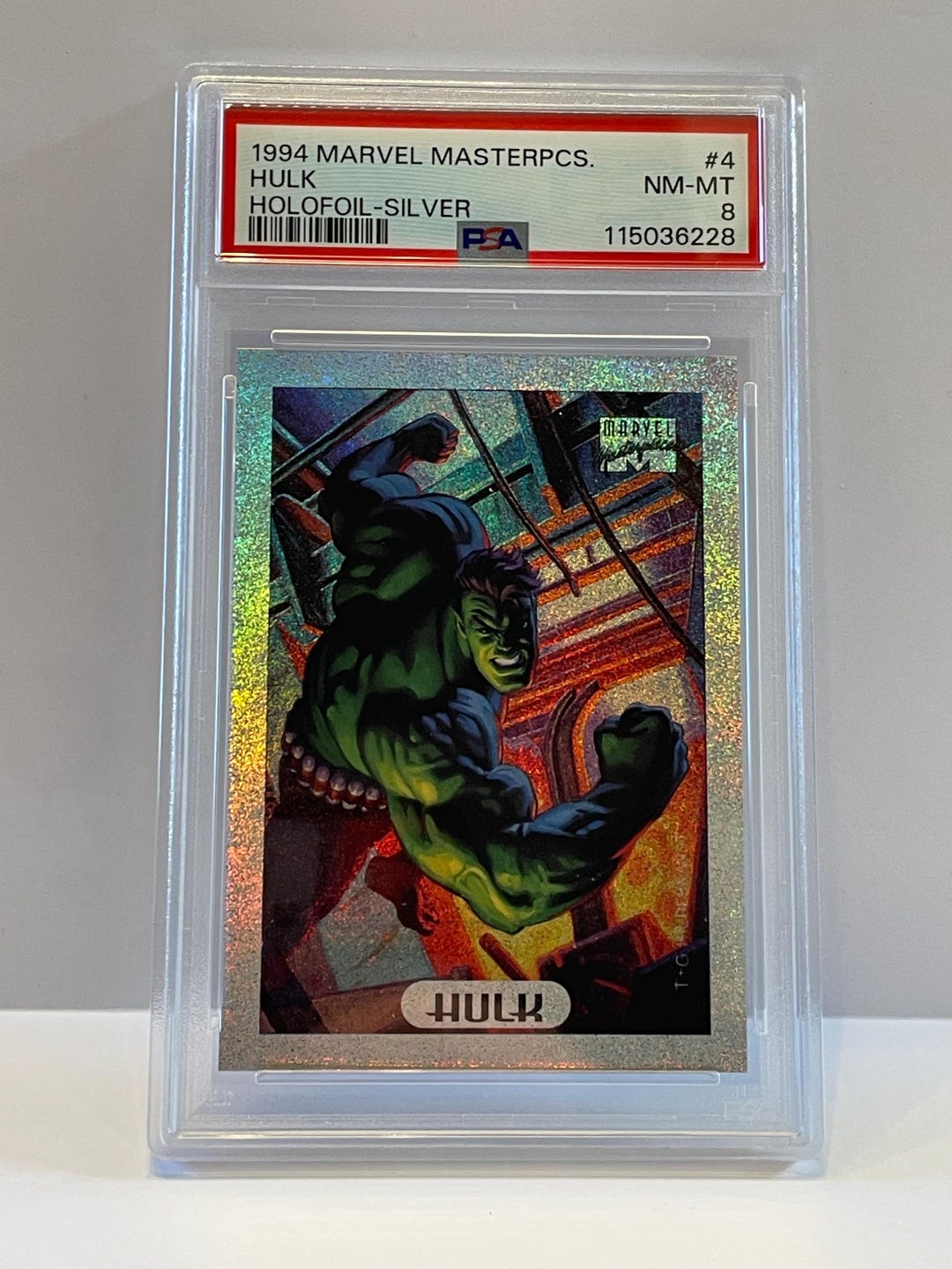 1994 Marvel Masterpieces Hulk Card #4 Holofoil Silver PSA 8 - Etsy