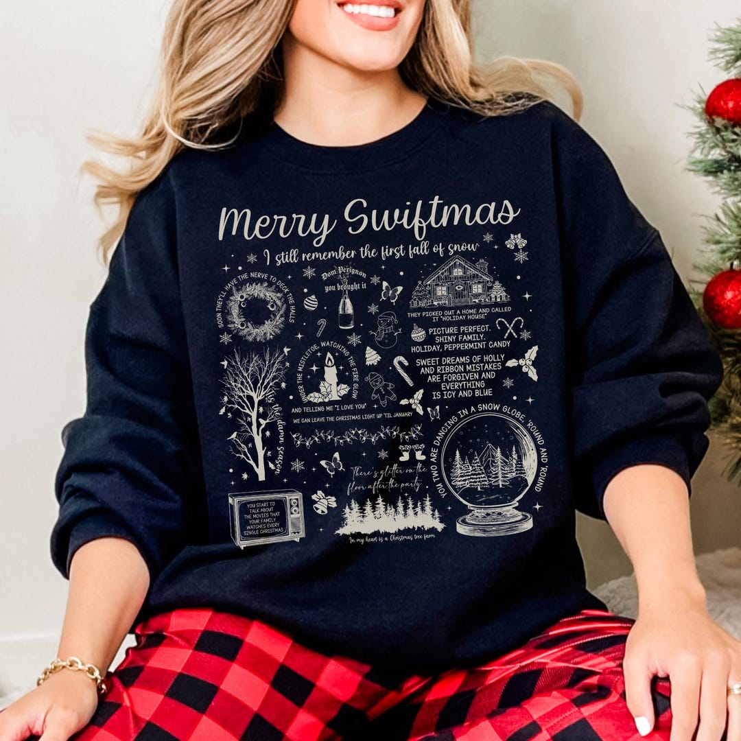 Merry Swiftmas Christmas Songs Lyrics Shirt, Christmas T-shirt ...