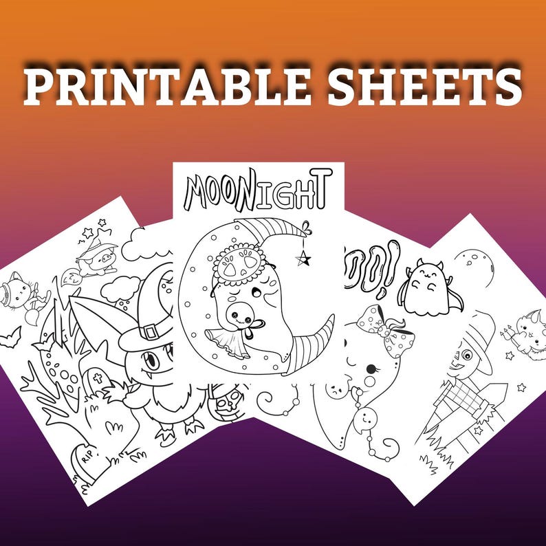 Printable Halloween Spooky Coloring Book 20 Pages Fun for All Ages ...