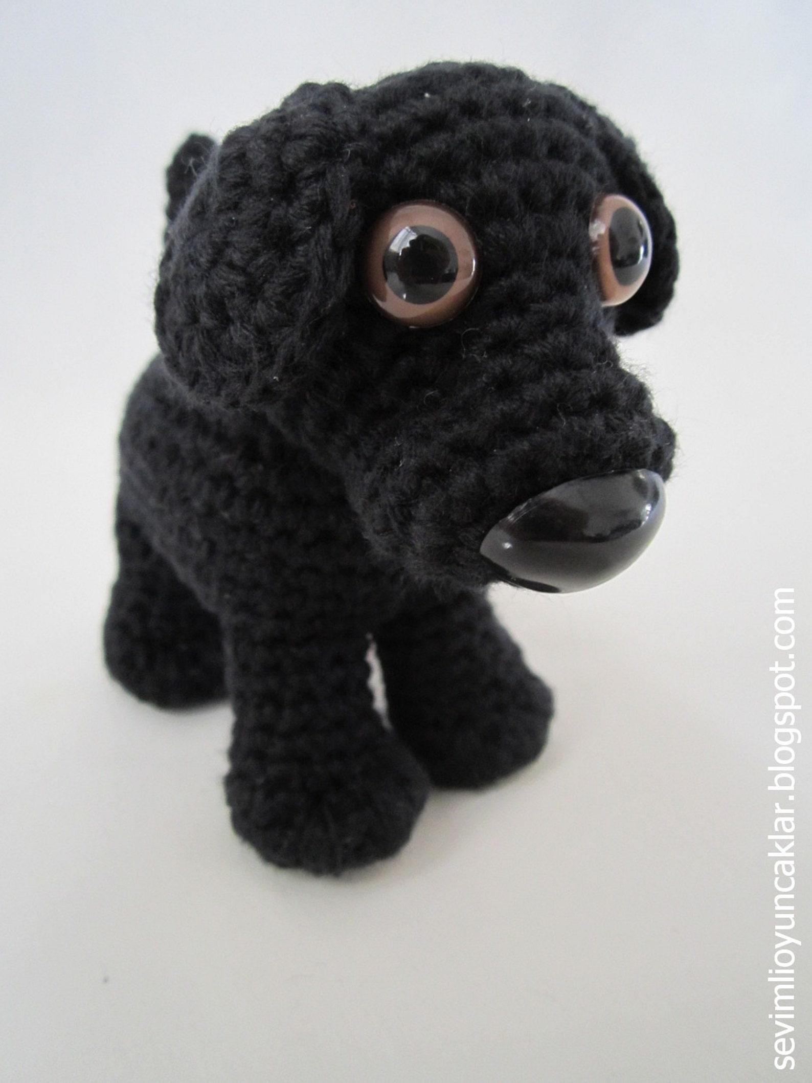Crocheted Black Cotton Dog | Etsy