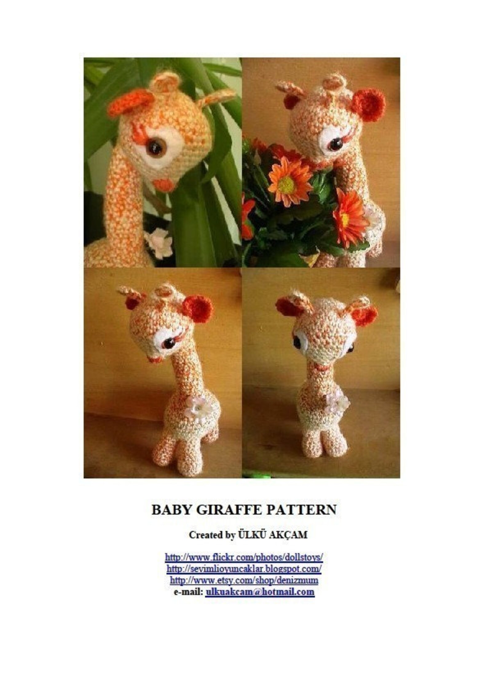 Baby Giraffe-amigurumi Pattern - Etsy