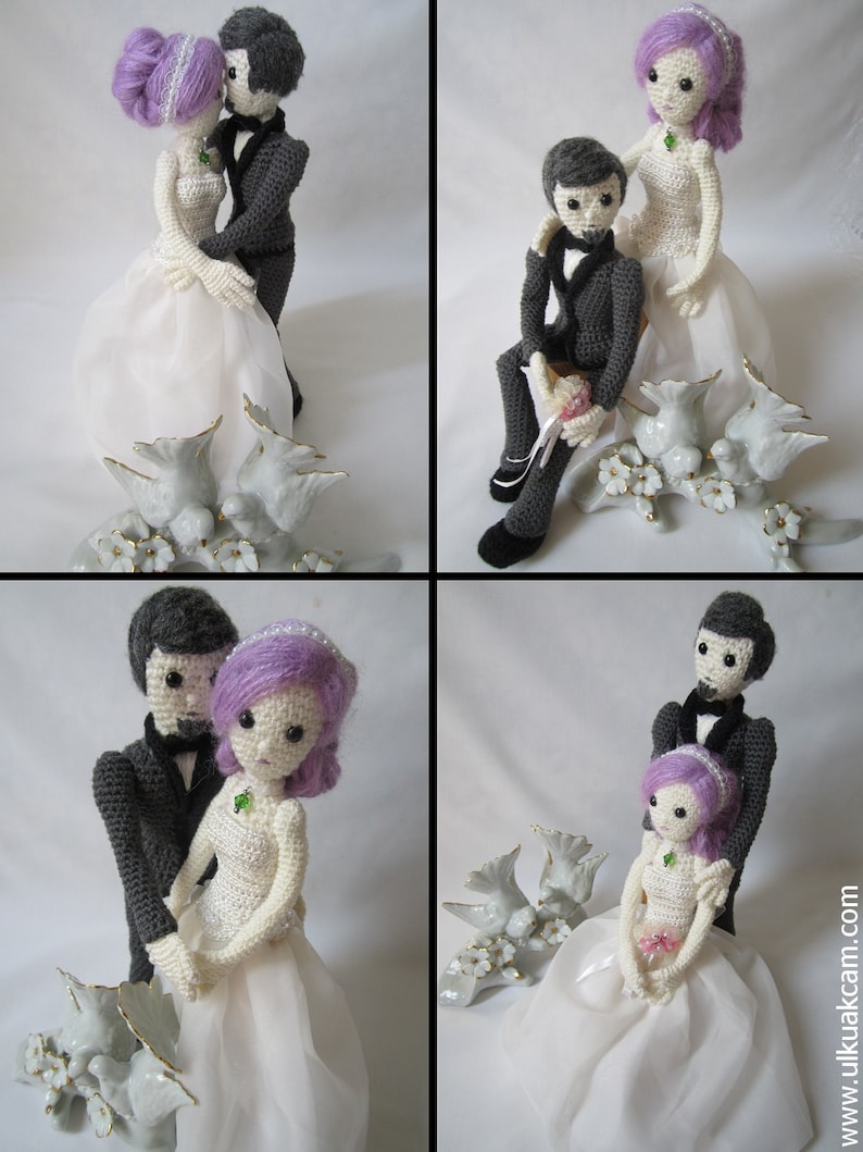 Crocheted Wedding Dolls -handmade Bride and Groom - Etsy