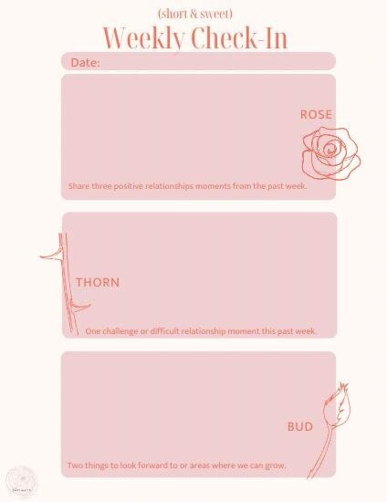 Printable Relationship Check-in Template for Couples - Etsy