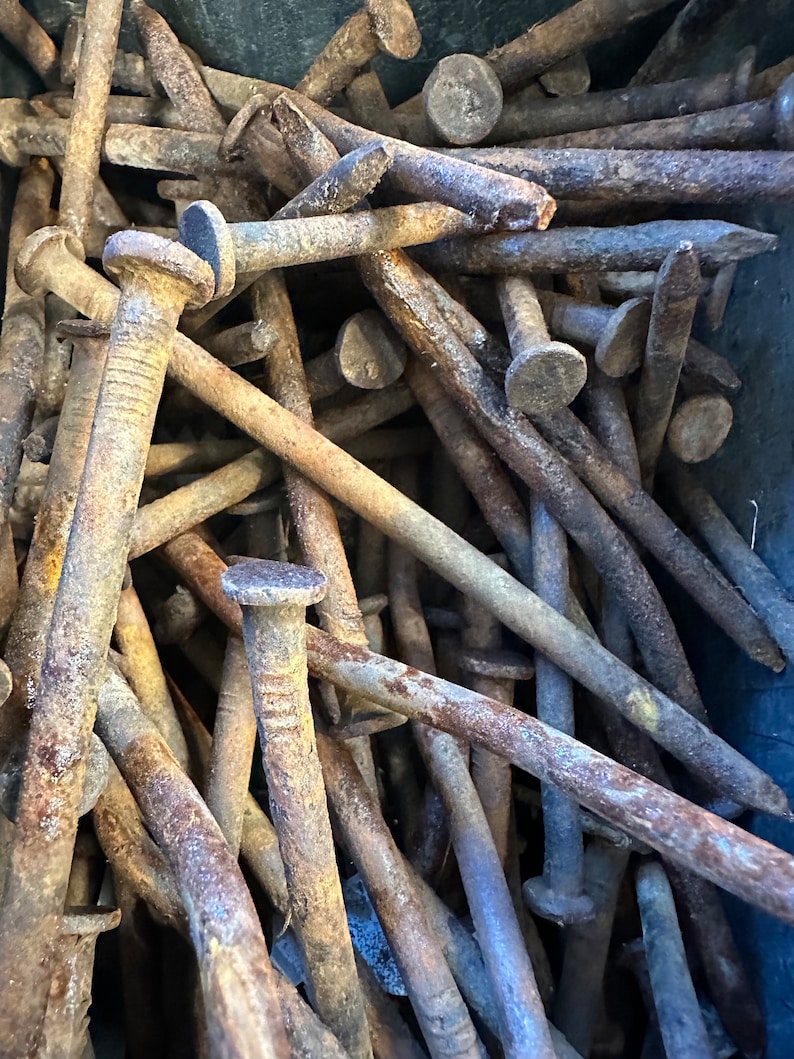 Large, Rusty Bent Nails Various Sizes and Shapes, 8 Ounces, Craft ...