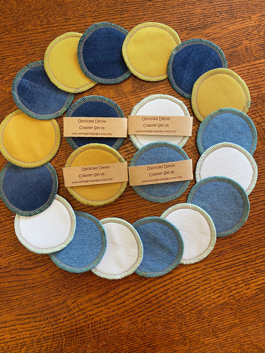 Upcycled Denim Coaster Set - Etsy
