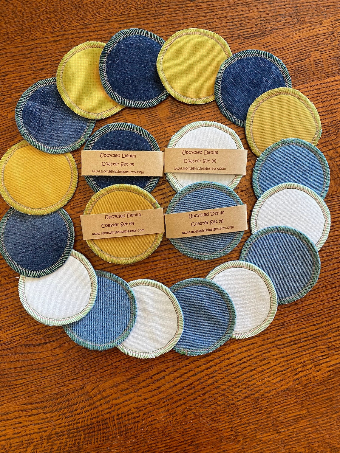 Upcycled Denim Coaster Set - Etsy