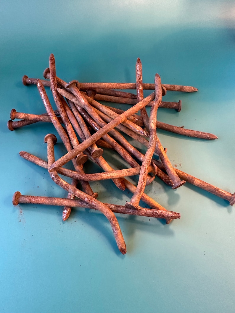 Large, Rusty Bent Nails Various Sizes and Shapes, 8 Ounces, Craft ...