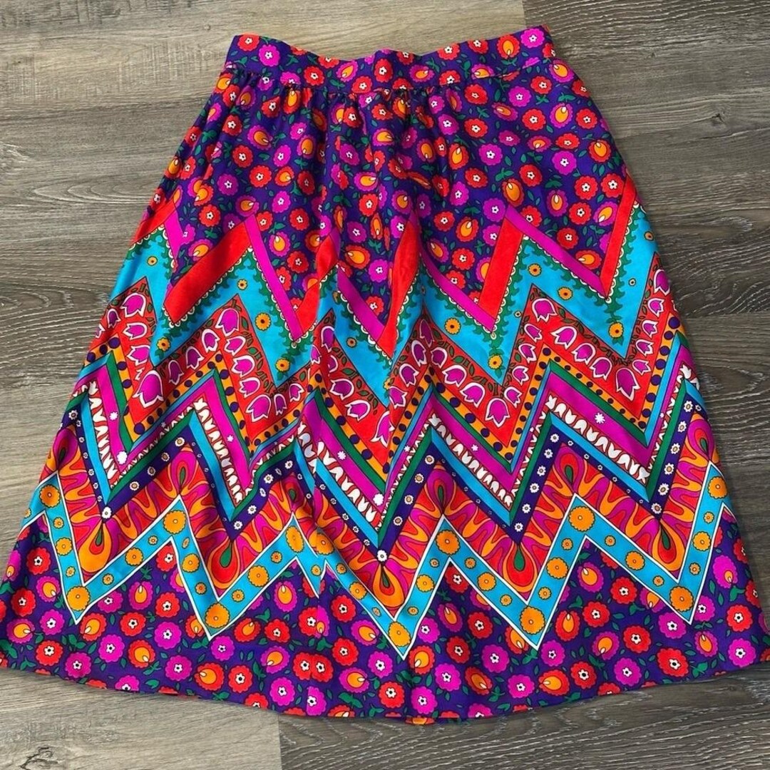 Vibrant Vintage 1960's Alex Colman Multicolor A-line Skirt - Etsy