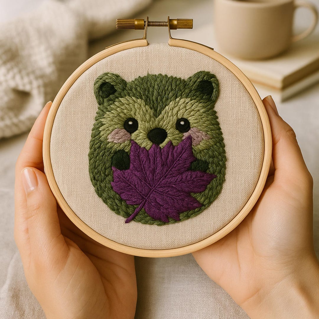 Autumn Hedgehog Hand Embroidery Pattern PDF | Printable Hand Stitch ...