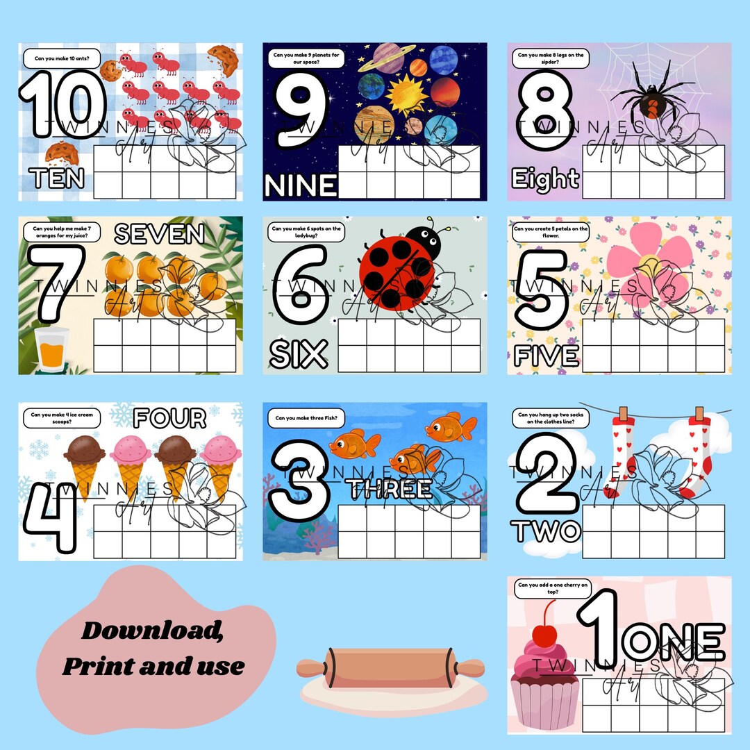 10 Fun and Creative Play Dough Mats for Kids. Educational & Interactive ...
