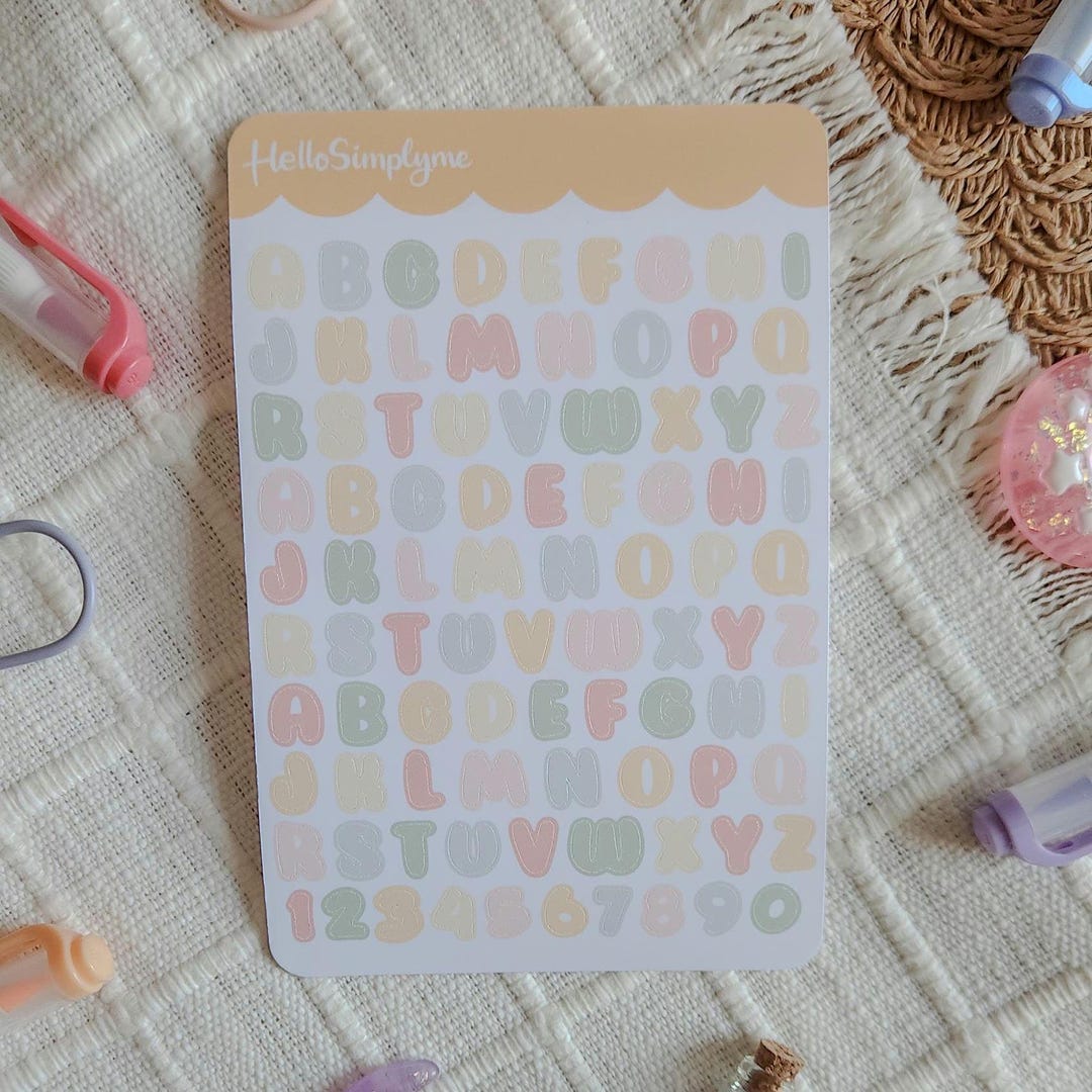 Letter/alphabet Sticker Sheet - Etsy