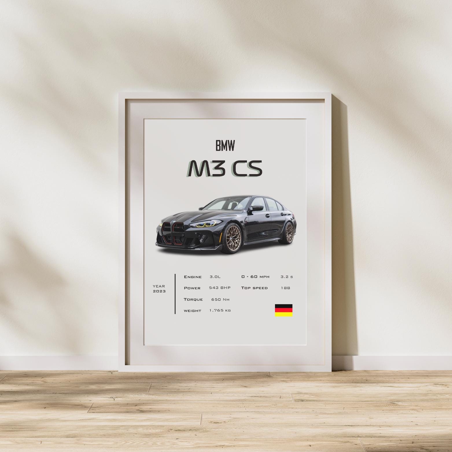 BMW M3 CS Classic Car Poster Print, Mclaren Poster, Boys Room Decor ...