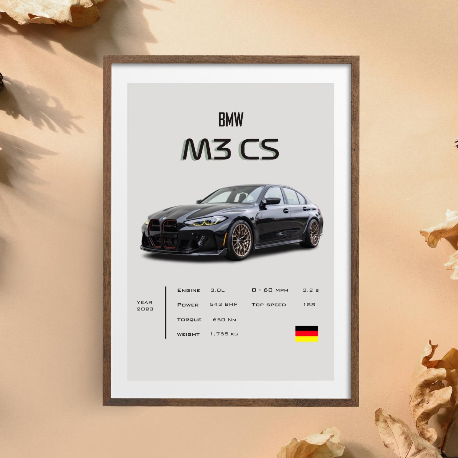 BMW M3 CS Classic Car Poster Print, Mclaren Poster, Boys Room Decor ...